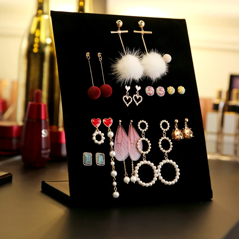 Jewelry-Frame-Velvet-Earrings-Storage-Holder-Earring-Display-Stand ...