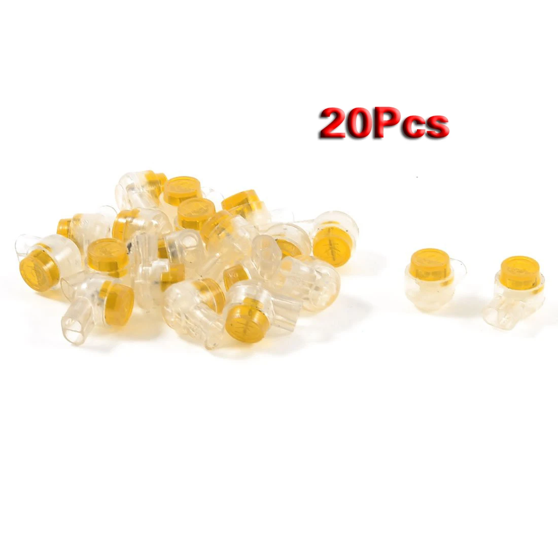 HHTL 20 x UY 2 Connectors Yellow Button Cable UY Butt Splice for 2 Wire ...