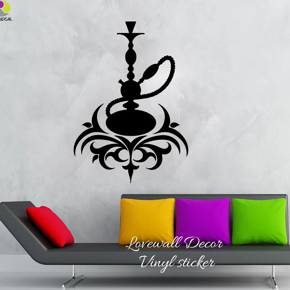 Hookah Wall Sticker Cafe Kitchen Bar Zone Arabic Shisha Cigarette Vapor ...