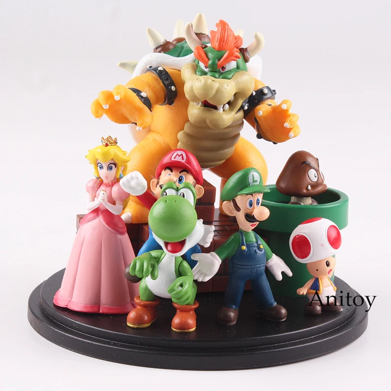 Super Mario Bros Wii Super Mario World Toys Bowser Princess Peach Yoshi ...