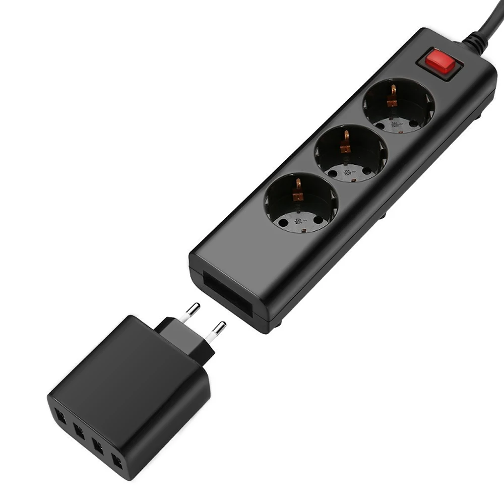 European Standard Detachable Socket Office Desk Smart Socket 3 Socket 4 ...