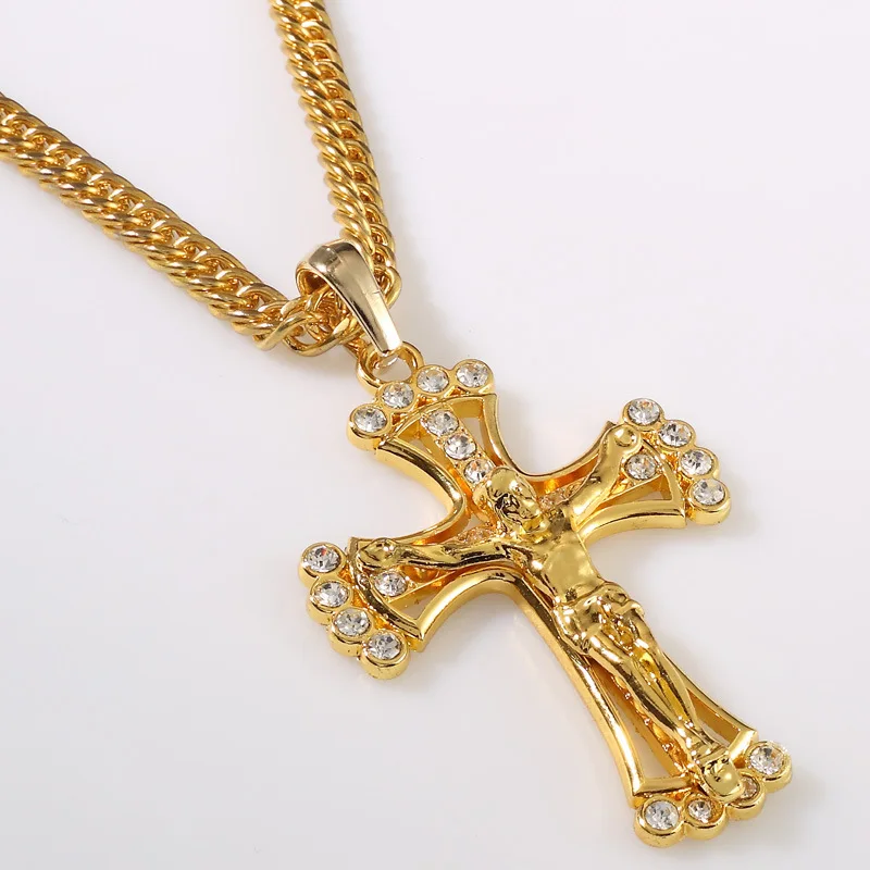 Moonso hip hop rapper cool JESUS Christ Cross Pendant with Chain ...