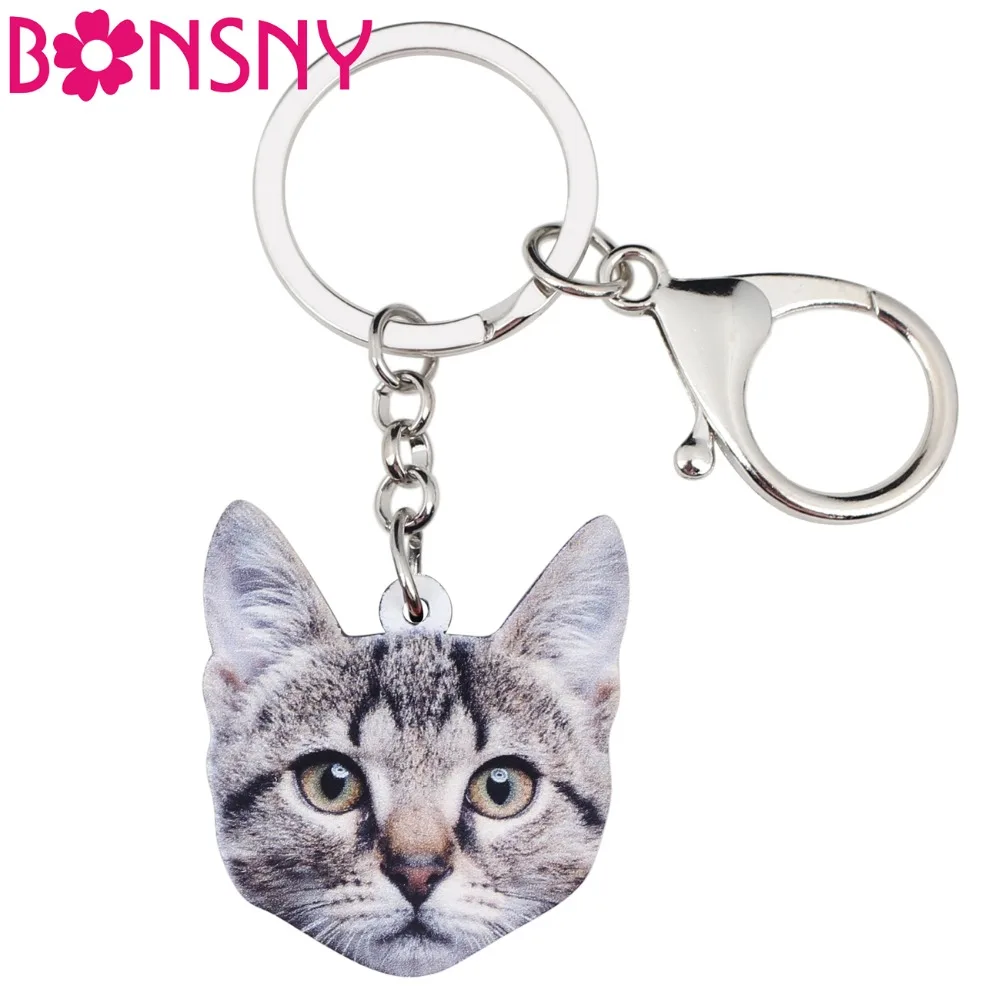 Bonsny-Acrylic-Novelty-Cartoon-Kitten-Cat-Key-Chains-Keychain-Rings ...