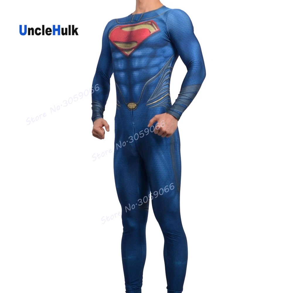 High Quality Man of Steel Superman Costume Printed Spandex Lycra ...