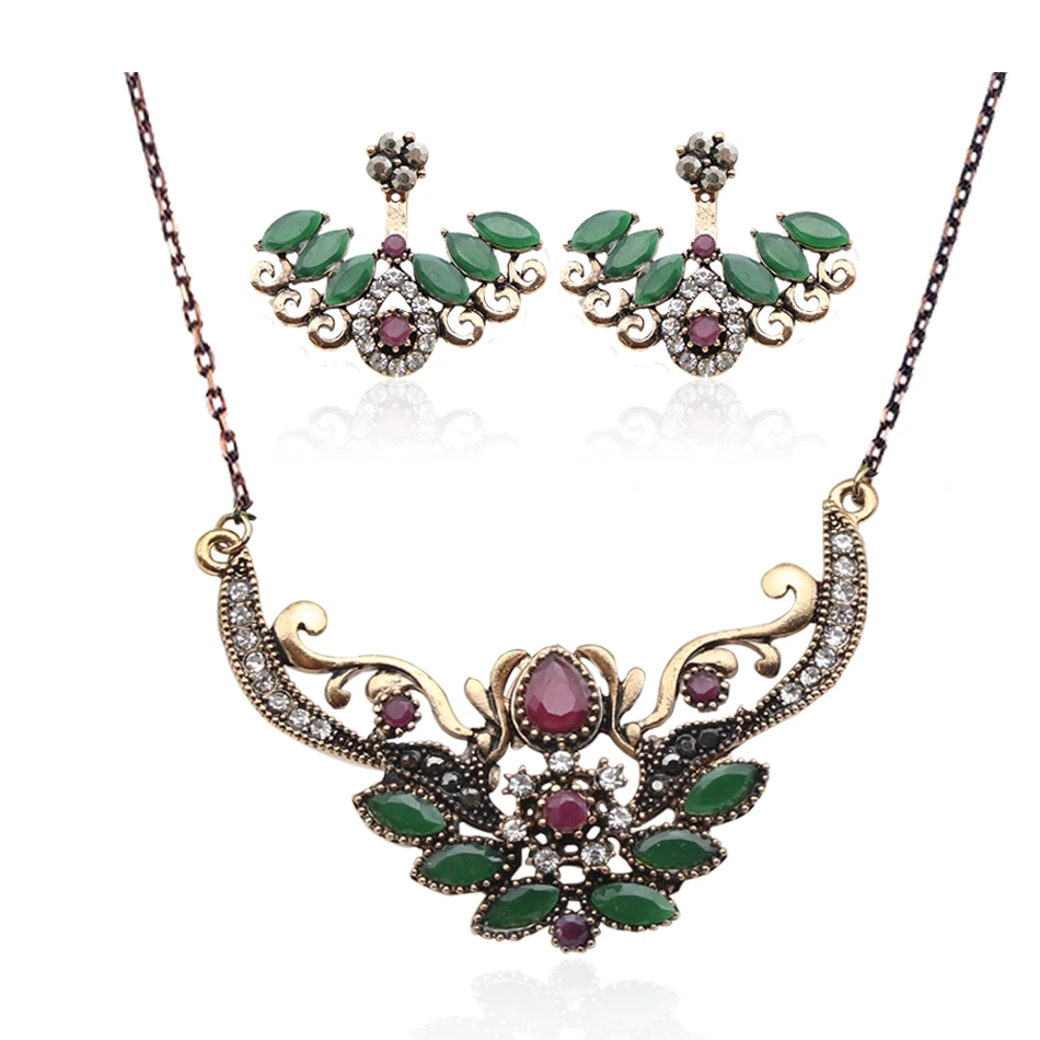 New-Style-Turkish-Wing-Jewelry-Sets-For-Women-Retro-Gold-Color-Resin ...