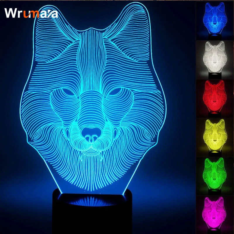 Aliexpress.com : Buy Wrumava 3D Wolf LED Night Light Touch Control Desk ...