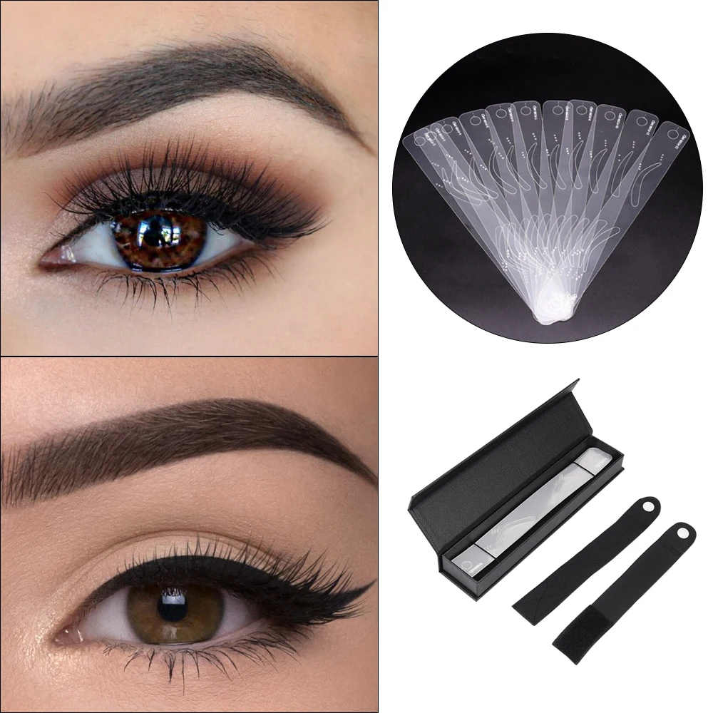 12Pcs set Eyebrow Shaping Stencils Eyebrow Grooming Stencil Kit 
