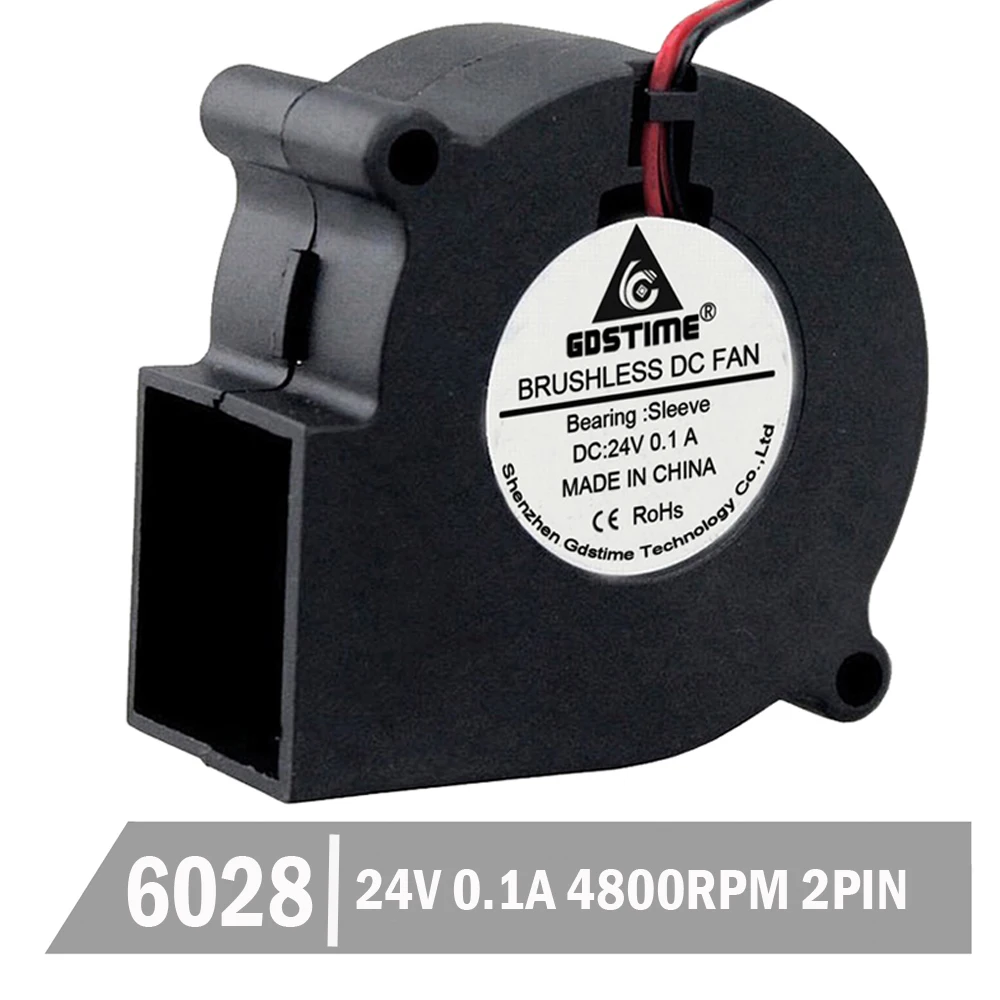 2pcs Gdstime Dc 24v 2 Pin 60x28mm Cooling Cooler 6028 Ball Bearing ...