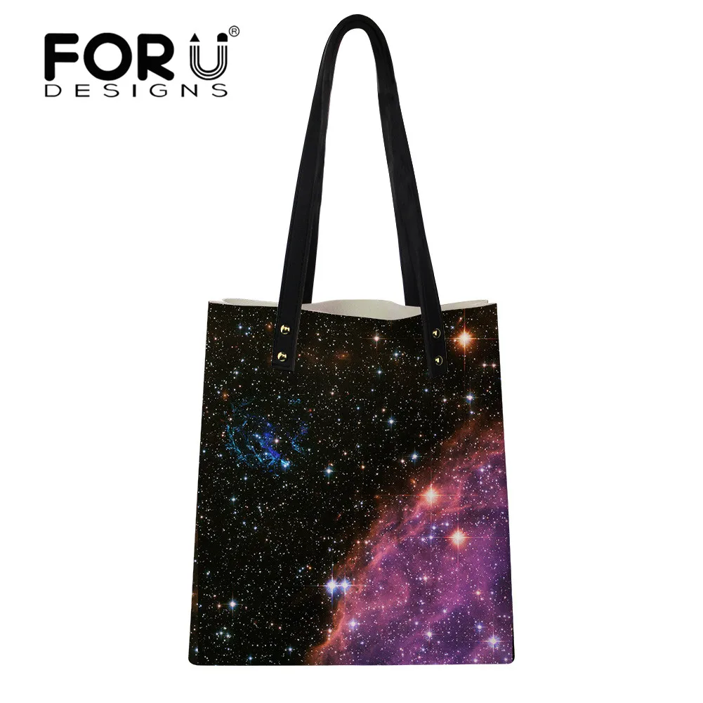 FORUDESIGNS Galaxy Print Women Bag Ladies Leather Handbags Casual Tote ...