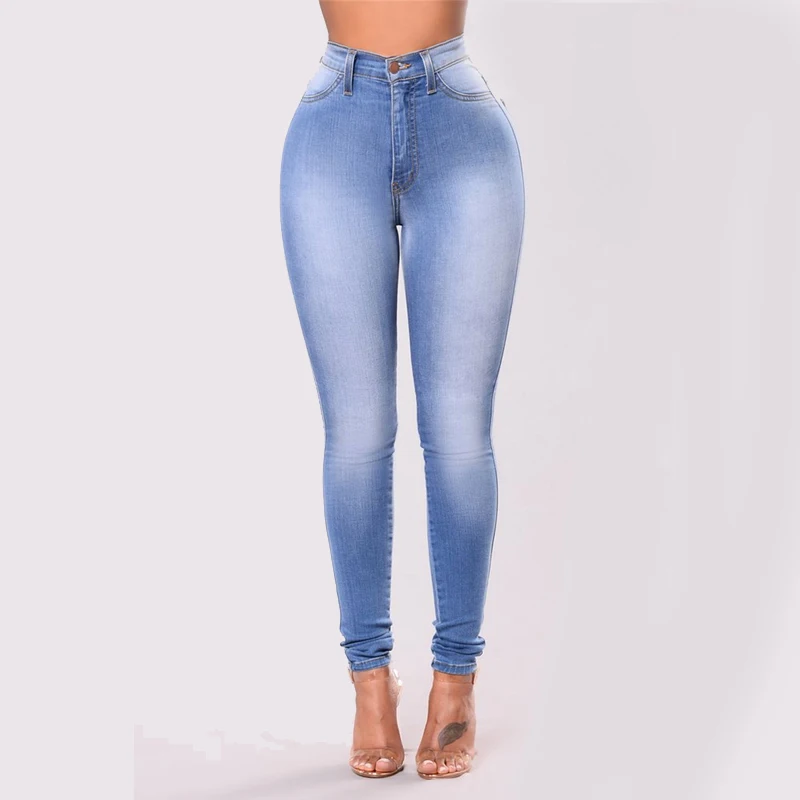 Women Skinny Slim Pencil Jeans Female Plus Size S 3X Big Hip Pants Lady ...