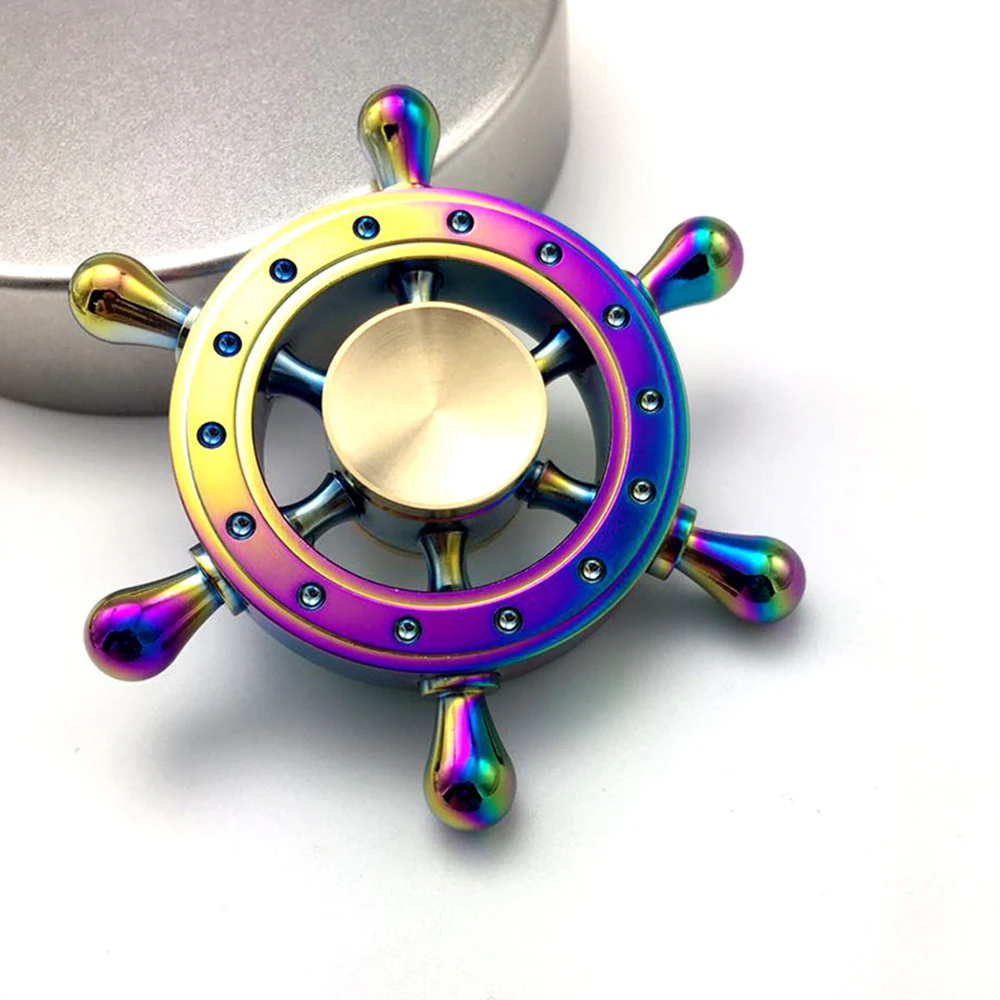 2017 Rainbow Pirate Sailor Ship Wheel Fingertip Fidget Hand Spinner ...