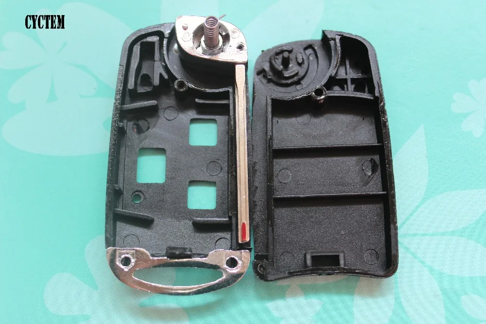 CYCTEM Car Key Blank Cover Housing 3 Buttons Modified Folding Remote ...