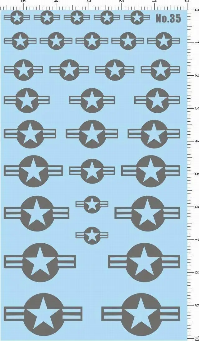 Universal-All-Scale-Size-USAF-US-Air-Force-Fighter-Star-Markings-Model ...