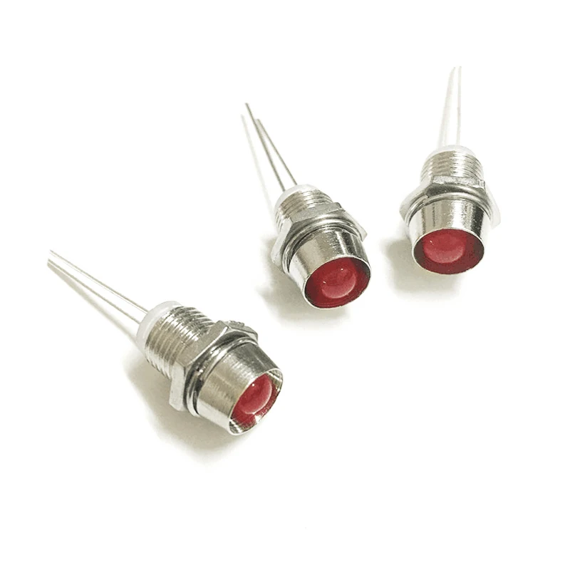 50X 5mm Silver Color LED Lamp Base Holder sets Panel Thread Mount ...