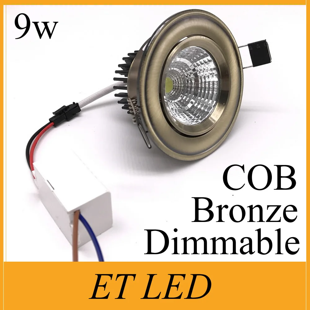 50pcs/lot Led Downlights 9W COB 110V 220V 12V LED Ceiling Downlight ...