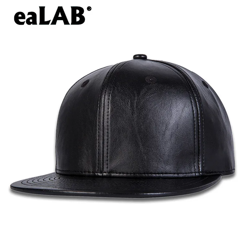 eaLAB Leather Hip Hop Cap Fitted Hat Cap Men Women Summer Flat Cap ...
