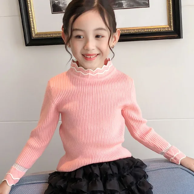 Girls Sweaters Striped Sweaters For Girls Candy Color Kids Top Long ...