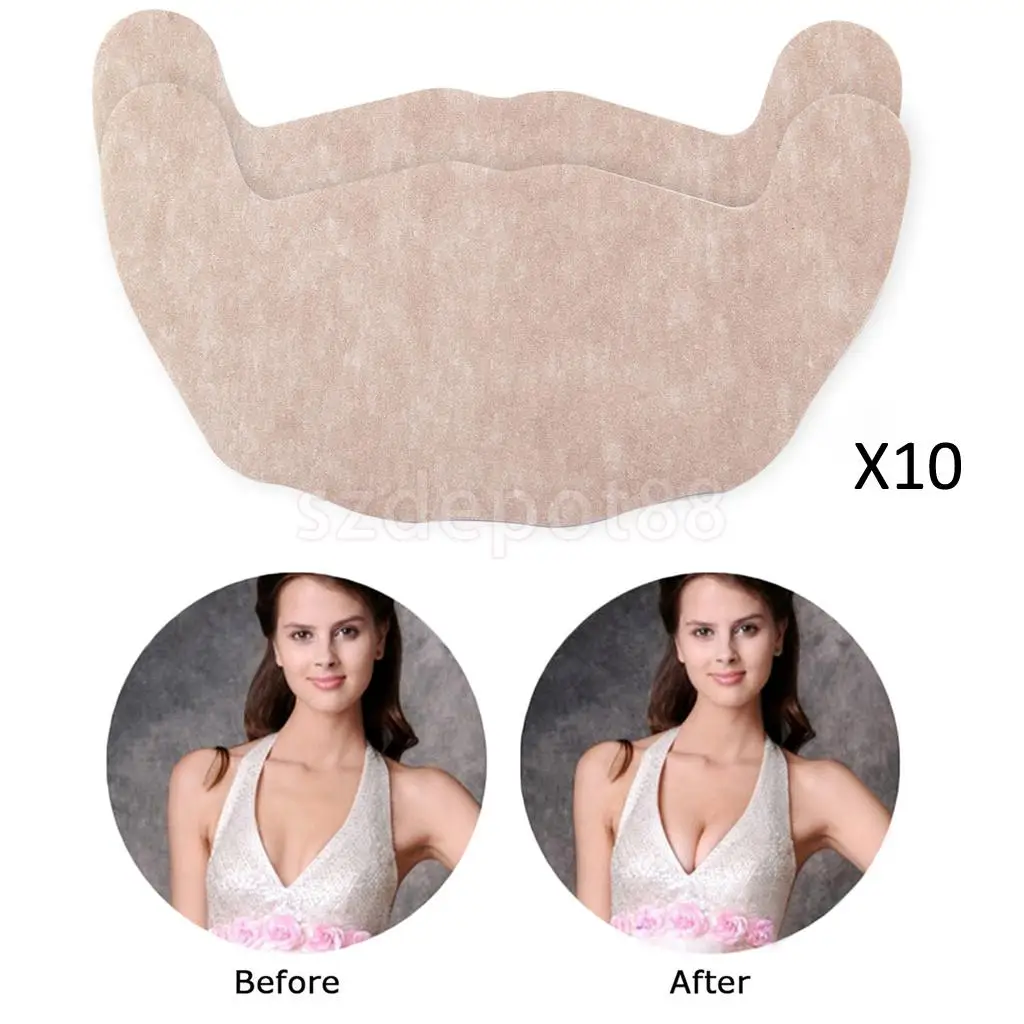 10 Pairs Breast Lift Tape Invisible Adhesive Push Up Bra Pads Enhancers Sticker In Pads