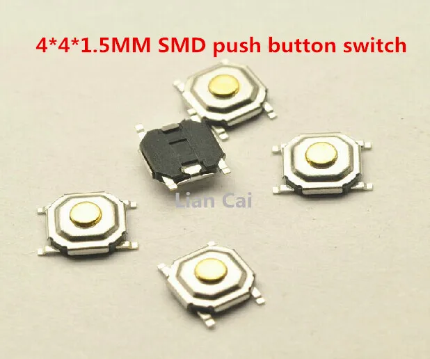 200pcs 4*4*1.5mm SMD push button switch microswitch Tact Switch New ...