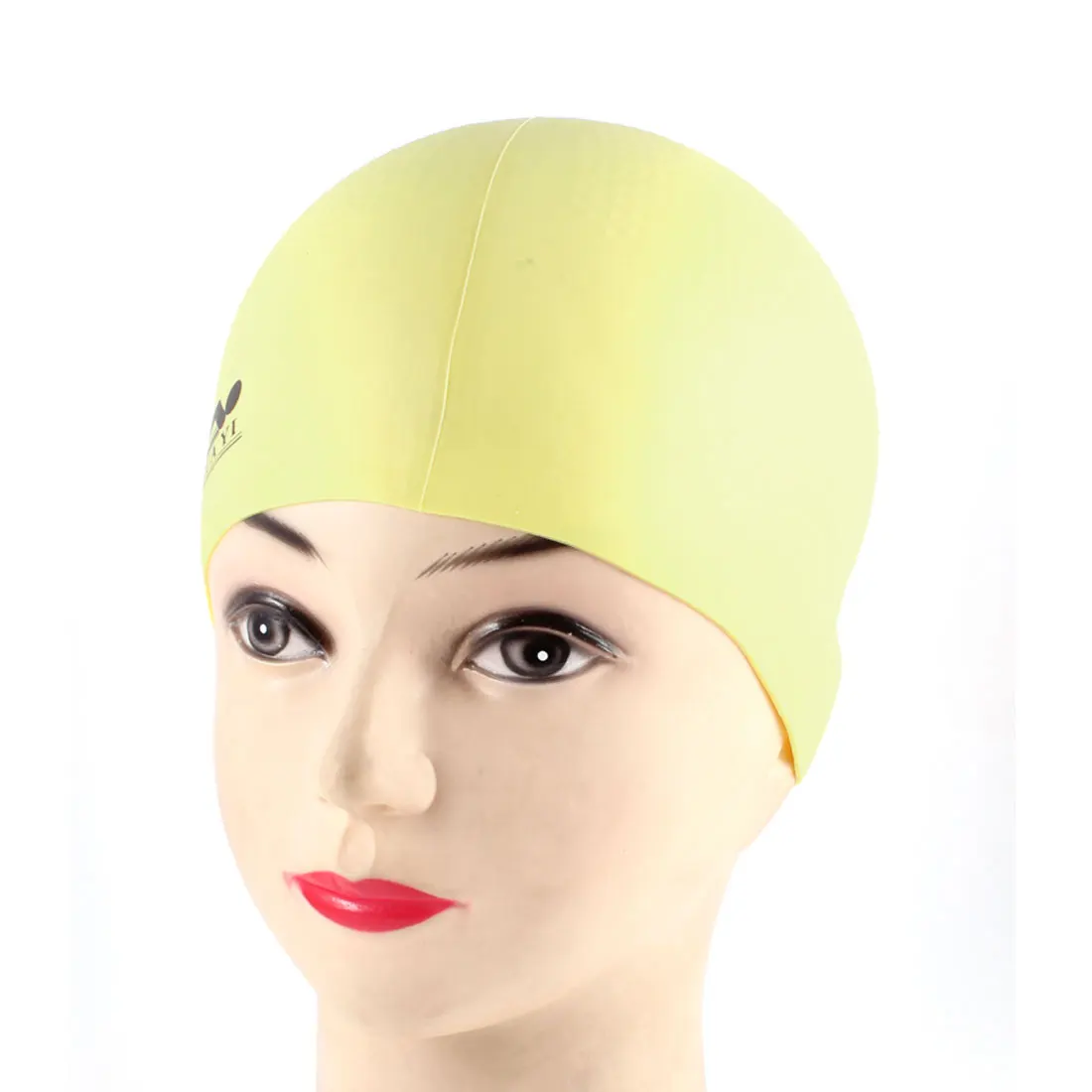 UXCELL Adults Yellow Nonslip Dots Inner Silicone Swimming Swim Cap Hat ...