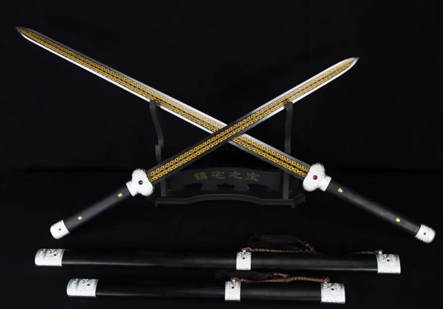 1 Set High Quality Shord Han Jian Chinese Sword Red Folded Steel Blade ...