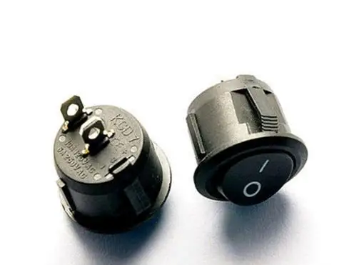 5PCS-2-files-2-Pin-Round-rocker-switch-rocker-switch-power-switch-10A ...