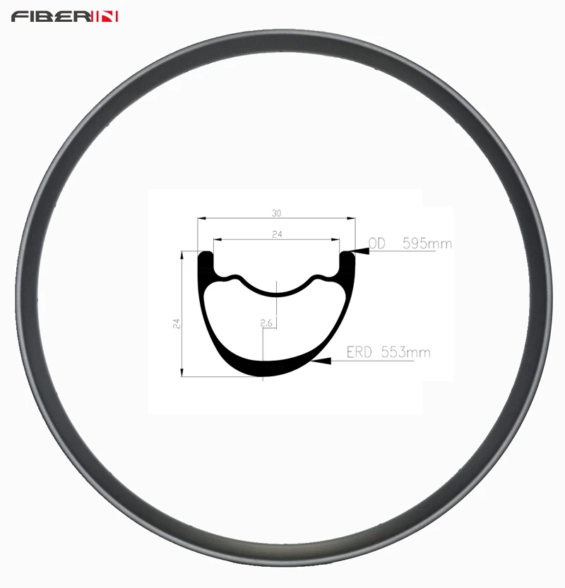 650b Mtb Xc 30mm Hookless Carbon Rim 27.5er Clincher Tubeless 24mm Deep ...