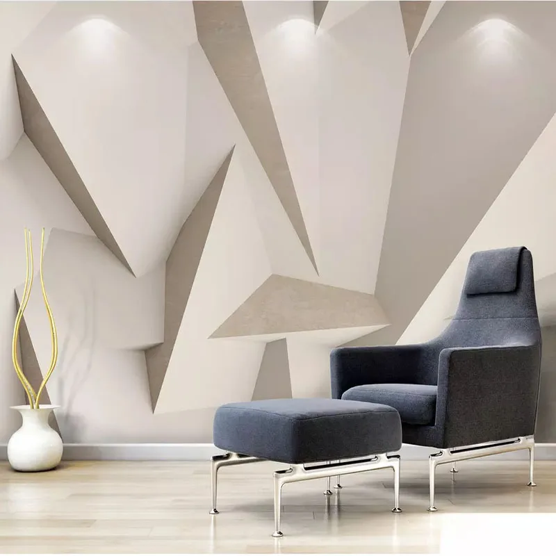 Custom 3D Wallpaper Nordic Simple Abstract Geometry Embossed Simple ...