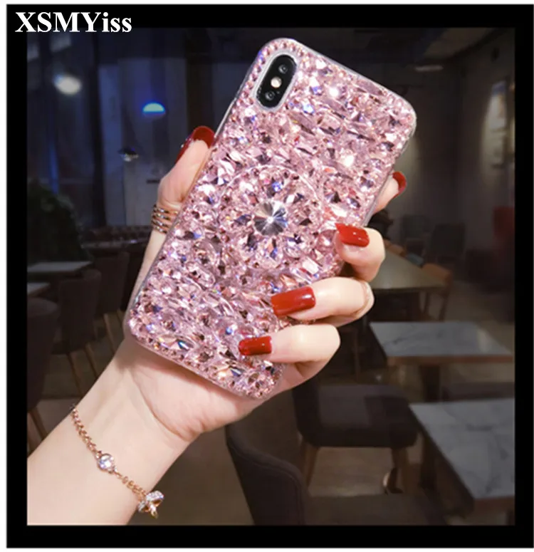 Luxury Bling Crystal Diamonds Stones Stand Soft Back Case Cover For ...
