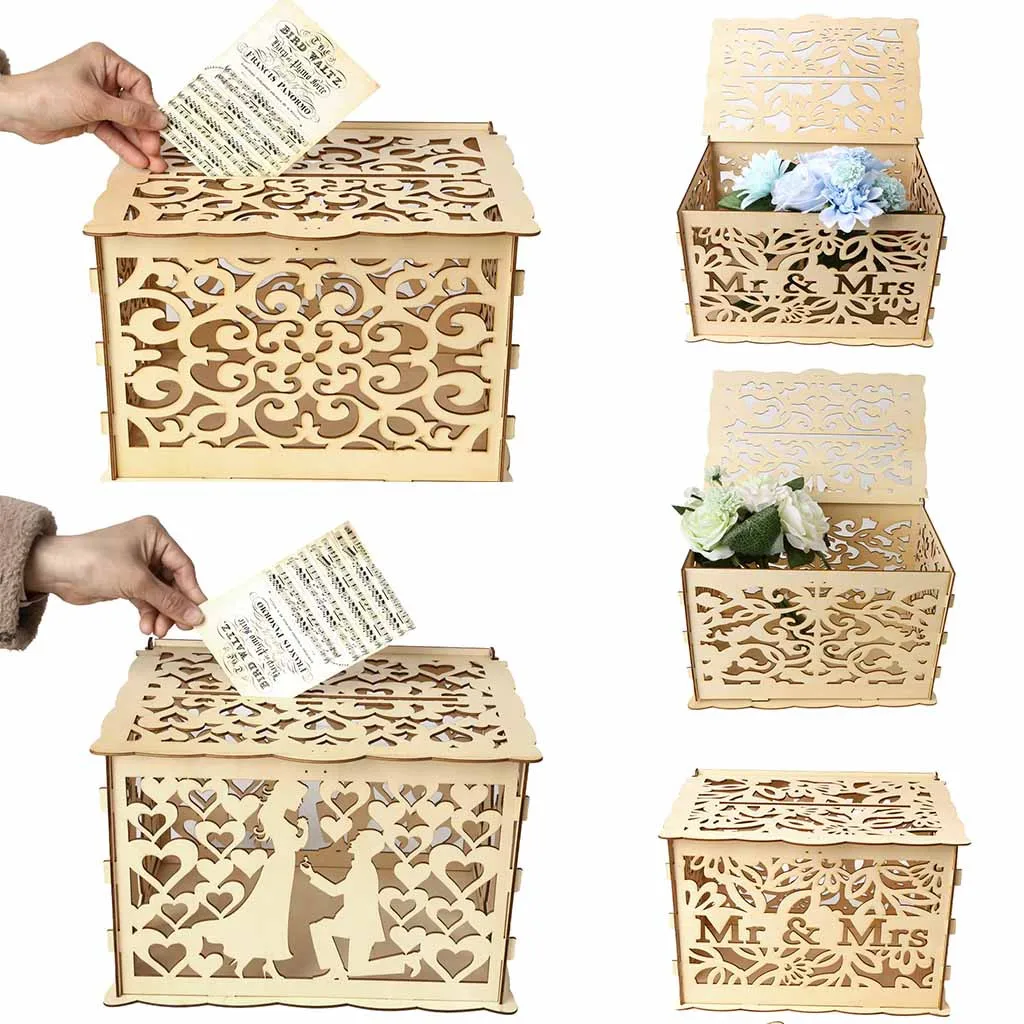 Diy Wedding Card Box Wood Rustic Pallet Wooden Wedding Card Box