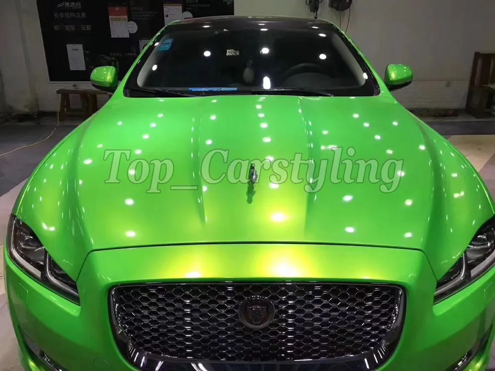 Green - Gold Gloss Magic Color Flow Vinyl Foil Car Wrap Film Covering ...