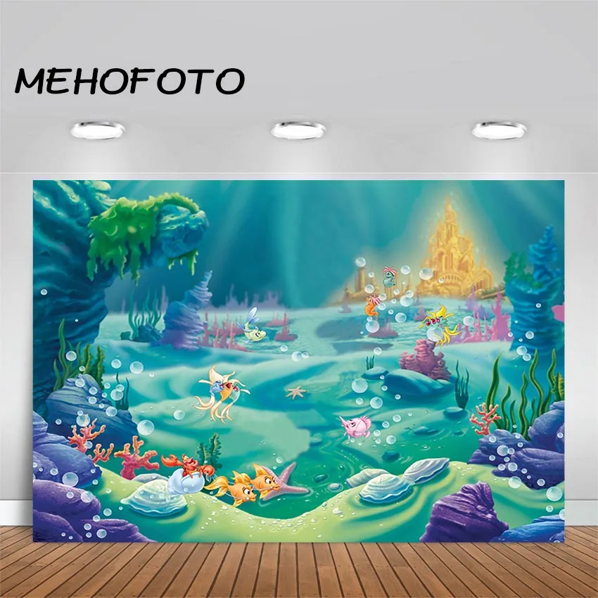 Under Sea Bed Photography Backdrop Corals Ariel Princess Little Mermaid ...