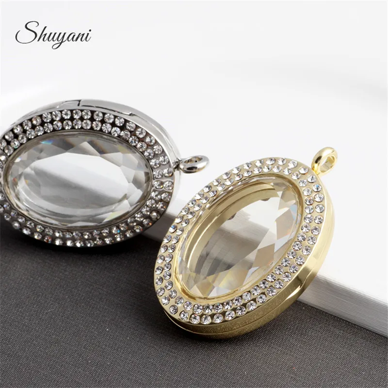 1Pc-Trendy-Thicker-Oval-Glass-Memory-Photo-Floating-Locket-Pendant-Diy ...