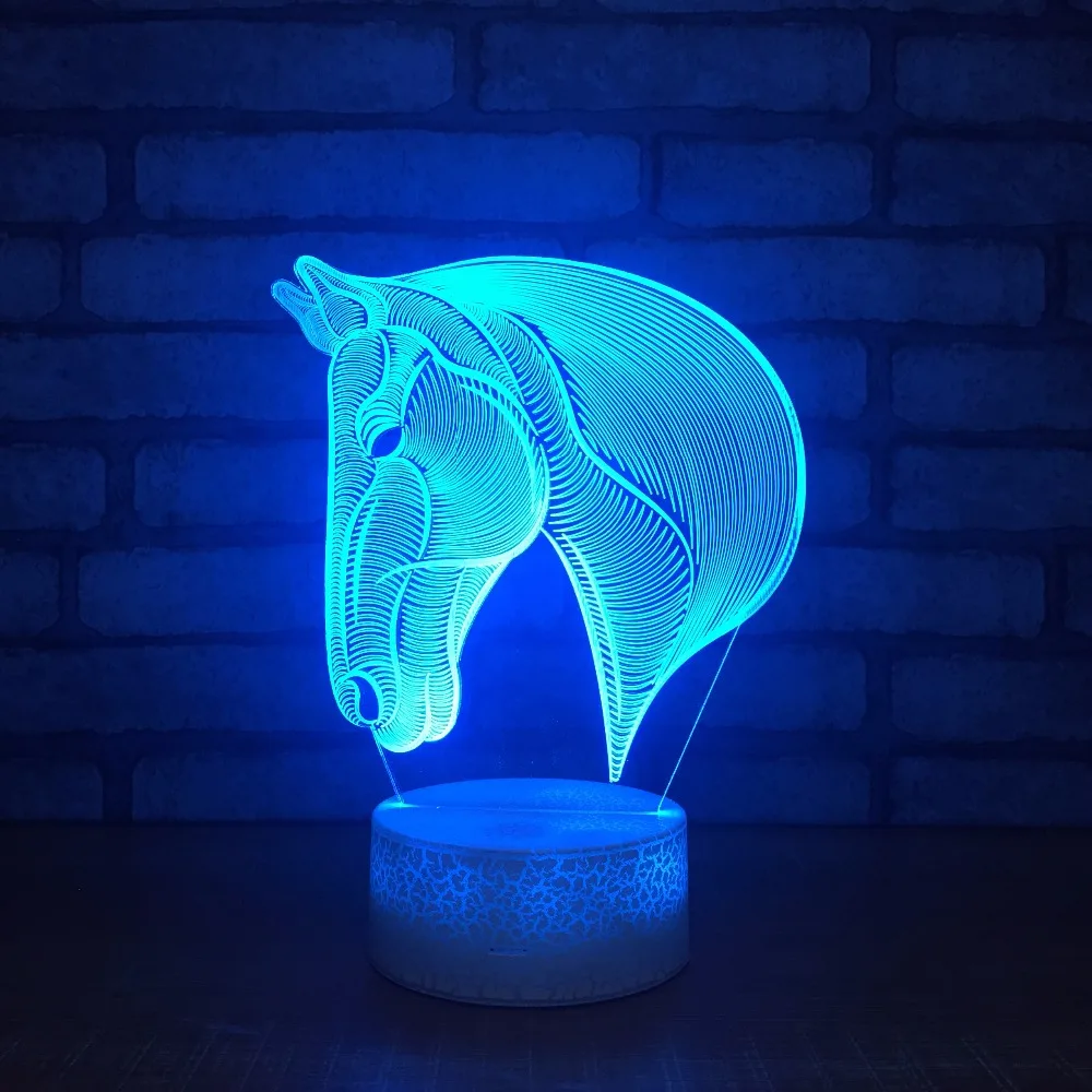 3d Horse 7 Color Change Led Desk Table Lamp Mood Kid Sleep Lighting ...