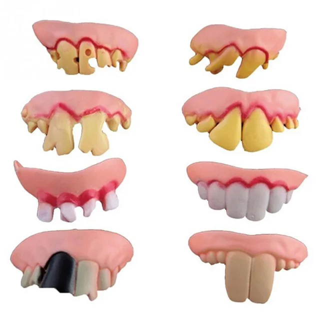 Party trick toy Fake teeth Trick Tool Ugly Fake Gag Teeth fake ugly ...
