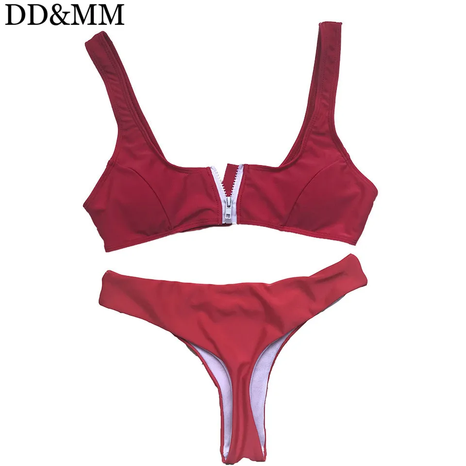Ddandmm Swimwear Women Bikini Set Bandeau Push Up Brazilian Biquini Thong