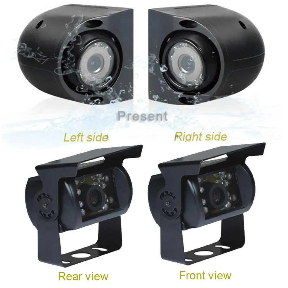 12V 24V HD CCD Right Left side view Camera Car truck Train RV Trailer ...