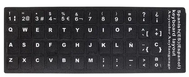 SR Standard Spanish Language Keyboard Stickers Protective Film Layout ...