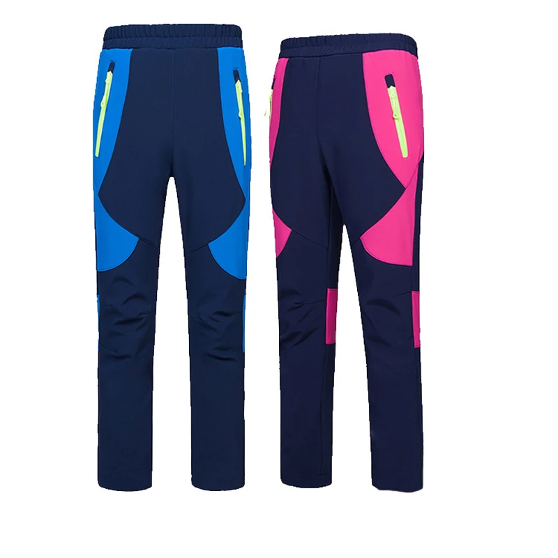 New Winter Children Outdoor Softshell Fleece Boys Girls Pants Casual ...