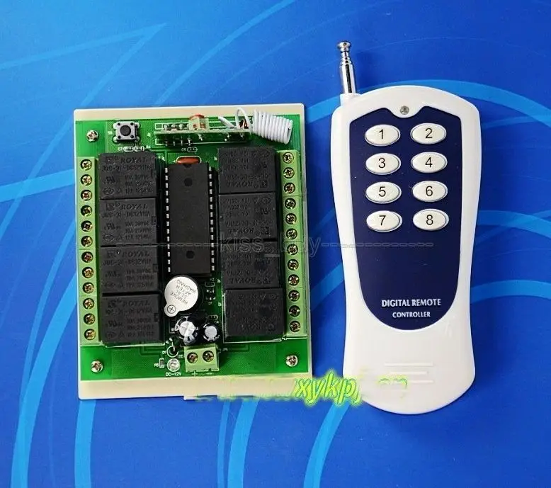 8 Channel RF Wireless Remote Control Switch System Transmitter ...