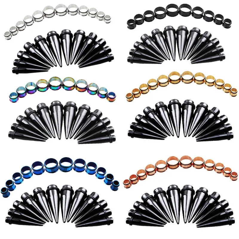 10-20mm-24pcs-lot-Steel-Acrylic-Ear-Gauge-Tapers-And-Plugs-Stretching ...
