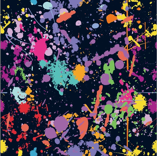 Neon Paint Splatter Border