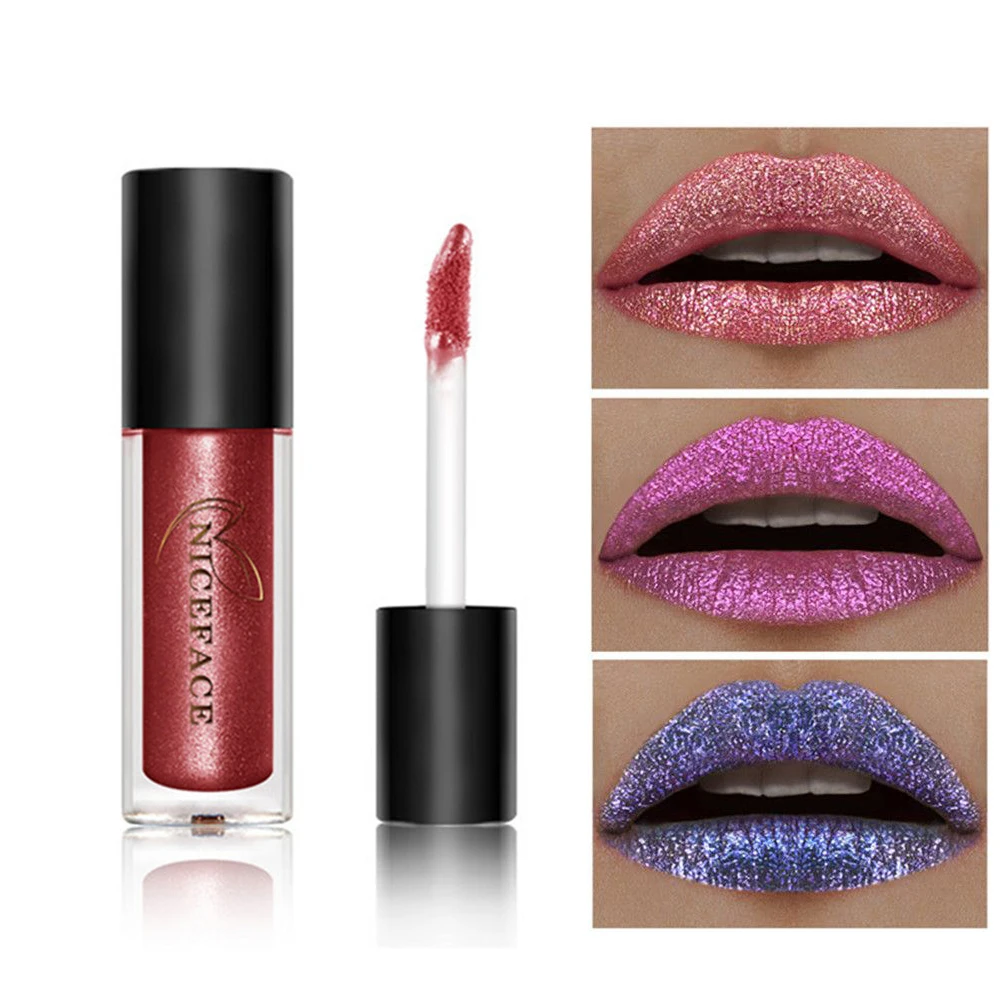 Buy 1pcs New Fashion Liquid Lipstick Lip Gloss Metal Lipstick Shimmer Glitter
