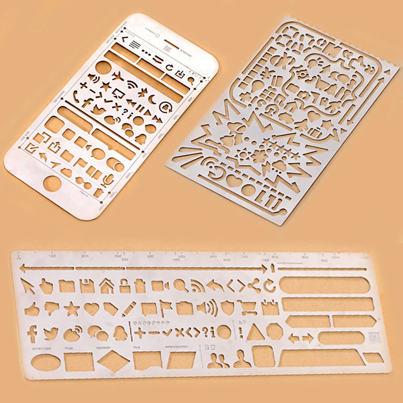 3-pcs-set-Novelty-DIY-Metal-Hollow-Rulers-Cute-Creative-Phone-Square ...