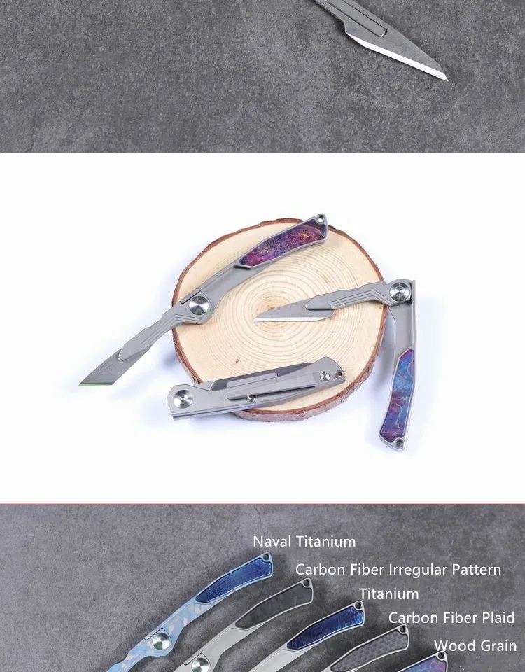 Folding Scalpel Knife - Titanium Body in Various Colors with ...