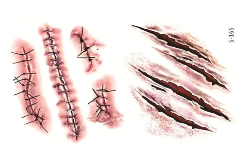 5 unids Zombie cicatrices tatuajes falsos costra arterial especial de ...