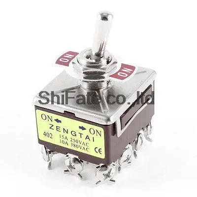 4PDT 12 Terminals On On 2 Position Toggle Switch AC 15A/250V 10A/380V ...
