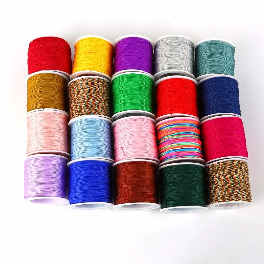 50m Dia 0.8mm Nylon Cord Thread Chinese Knot Macrame Cord Bracelet ...