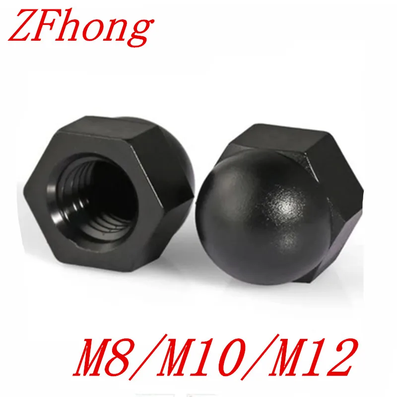 20PCS M8 M10 M12 블랙 나일론 헥스 캡 너트 도토리 너트|hex cap nut|acorn nutcap nut ...