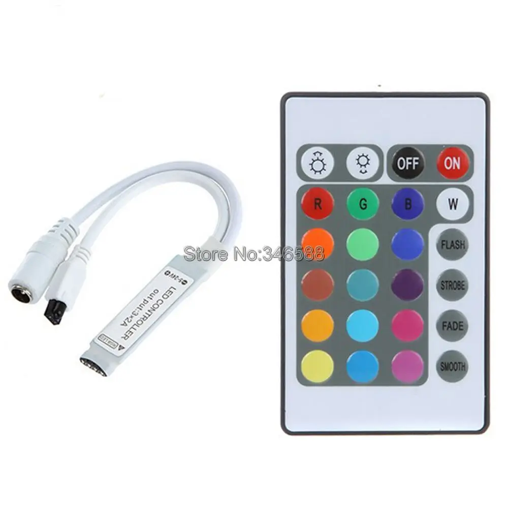 Dc12v 6a 3 Channels Mini Slim Inline Rgb Led Controller With 24key Ir ...